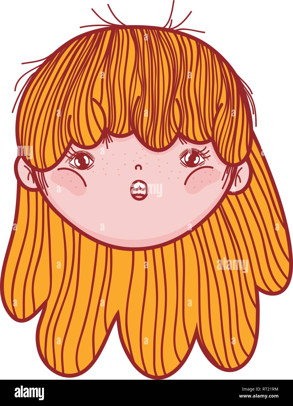 little girl head character Stock Vector Image & Art - Alamy