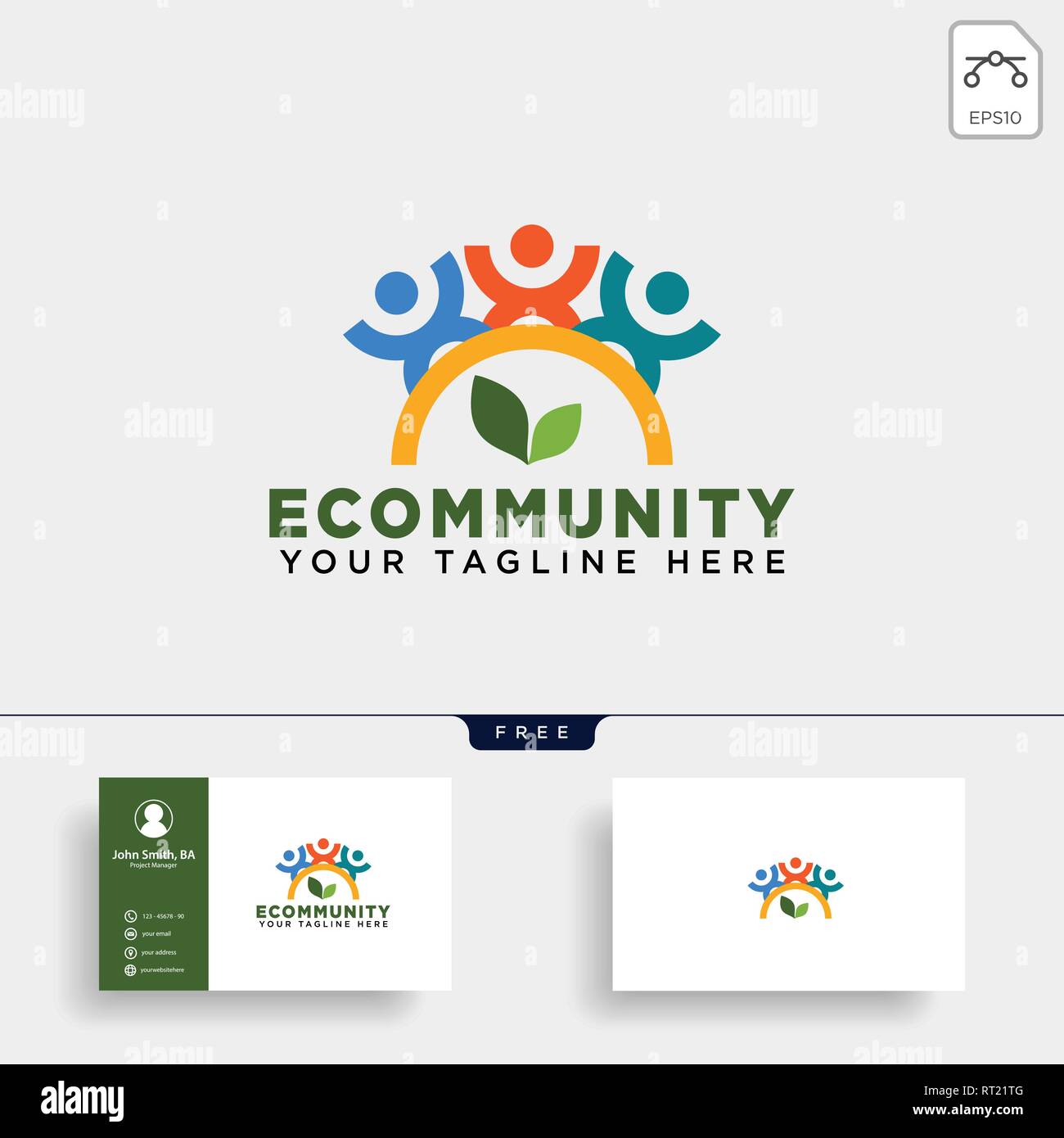 human tree leaf community logo template vector illustration icon ...