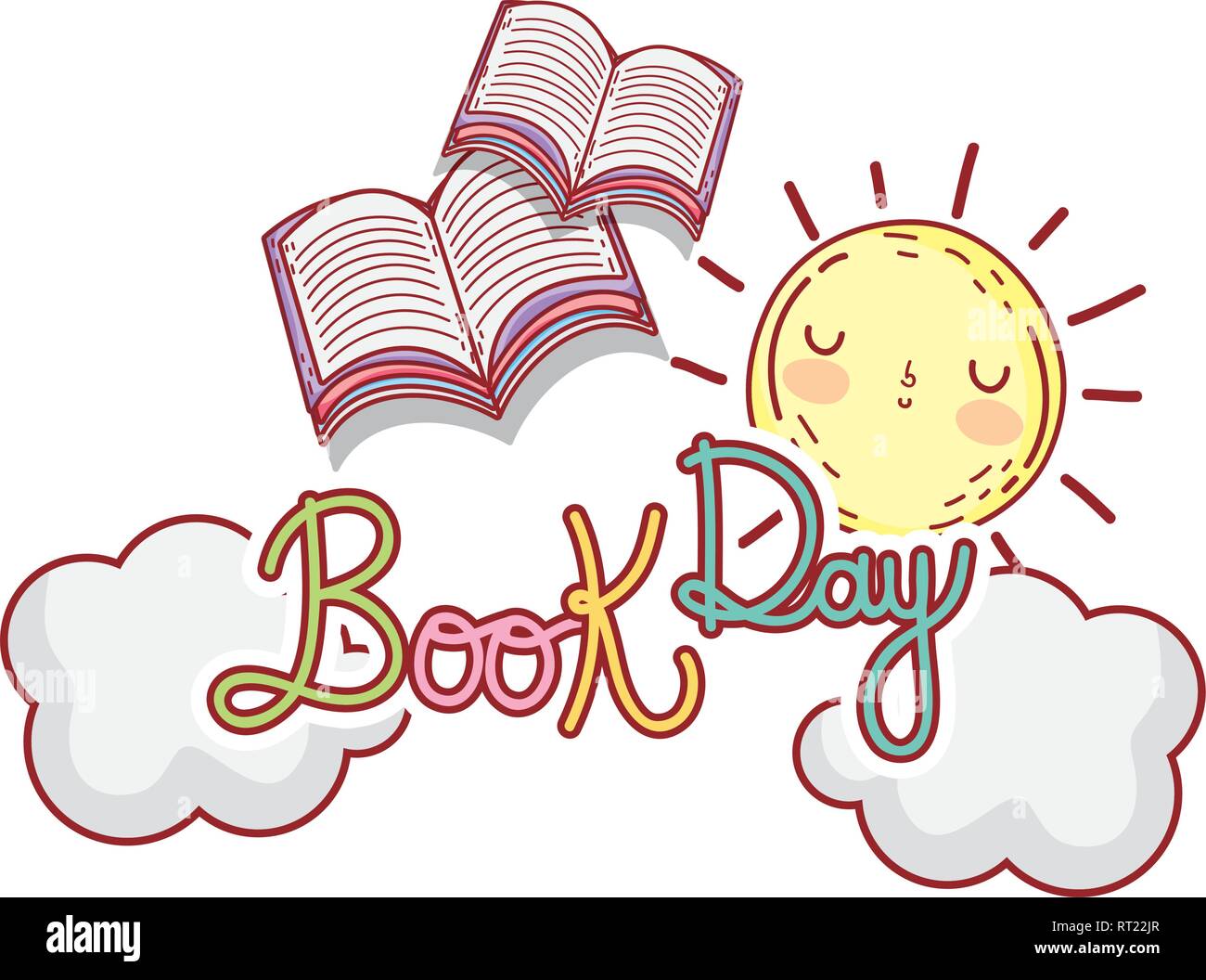 Text book kawaii character Stock Vector Images - Alamy