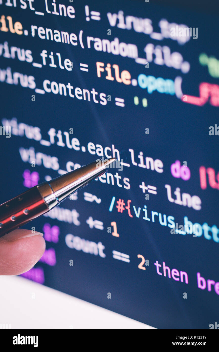 Software source code on laptop hi-res stock photography and images - Alamy