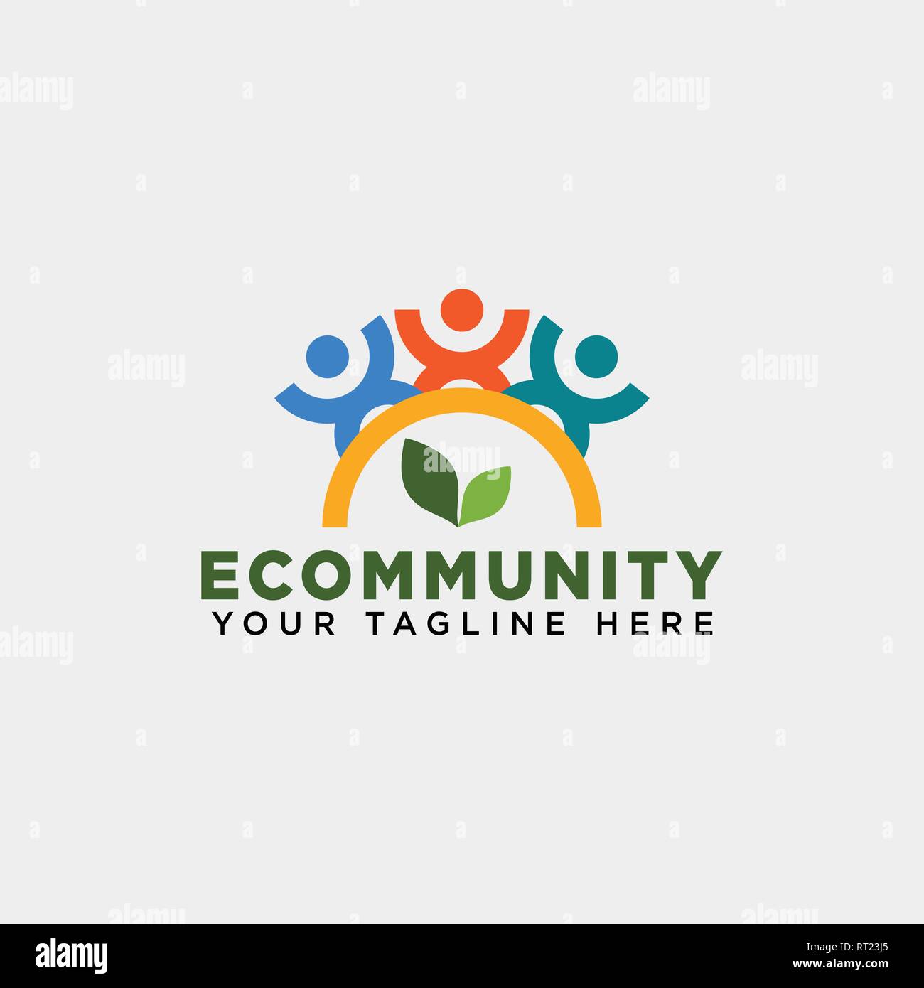 human tree leaf community logo template vector illustration icon ...