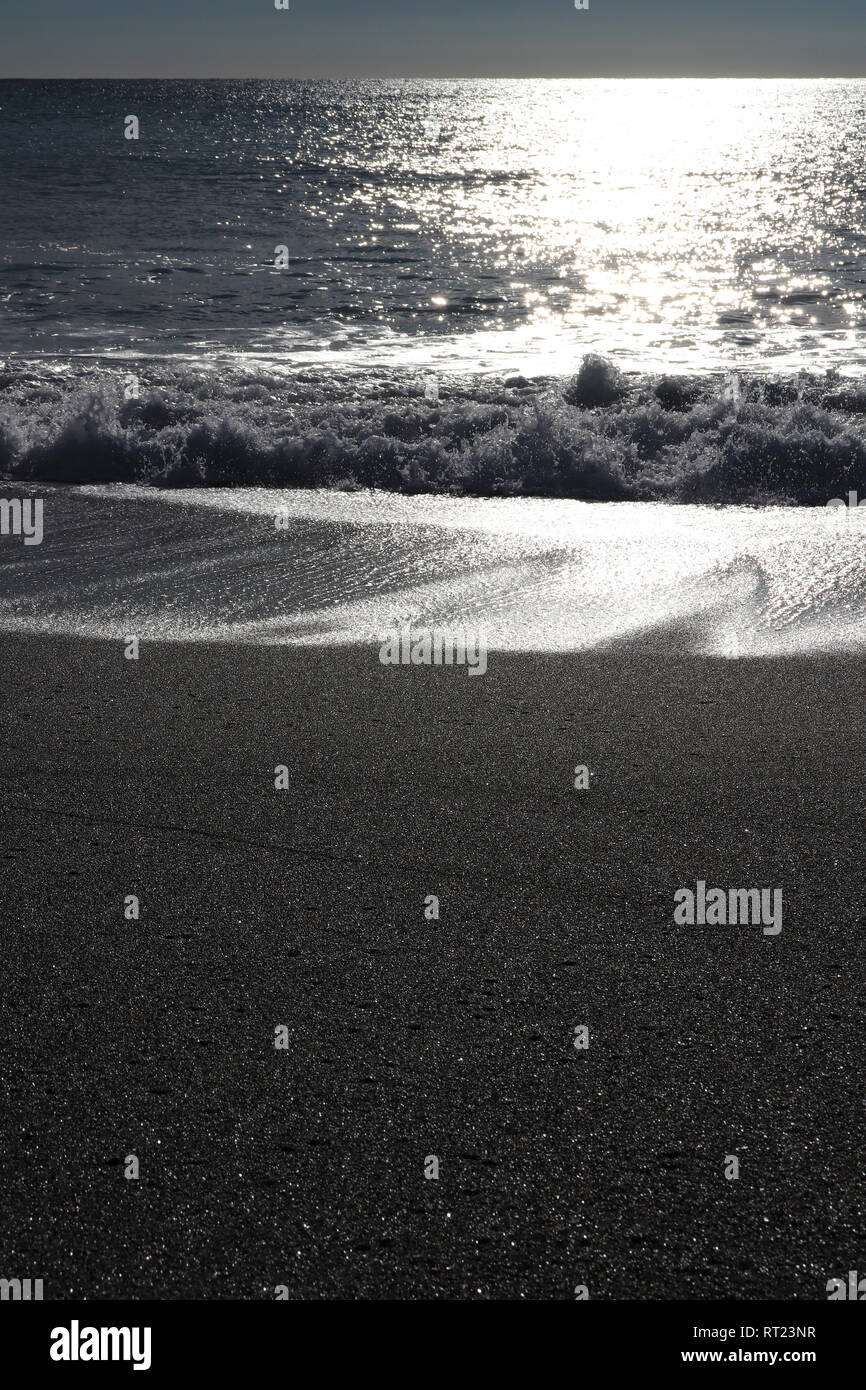 Calm sea beach with sunlight seascape Stock Photo - Alamy