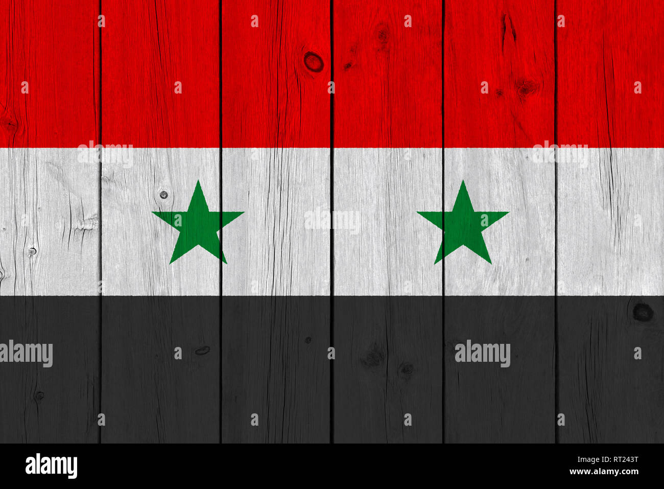Syria flag painted on old wood plank. Patriotic background. National ...
