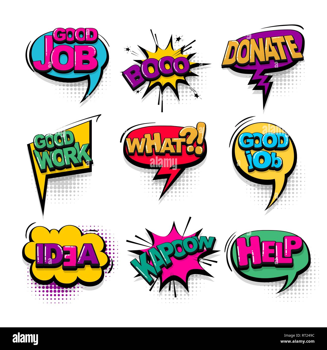 Comic text collection sound effects pop art style Stock Vector Image ...