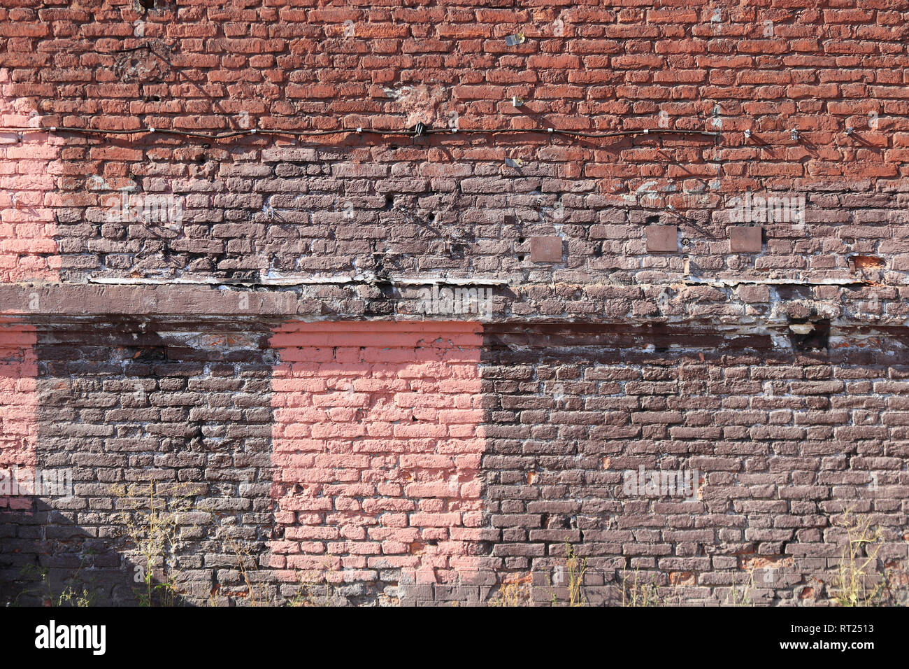 Red bricks wall texture. Concrete blocks wall background Stock Photo ...
