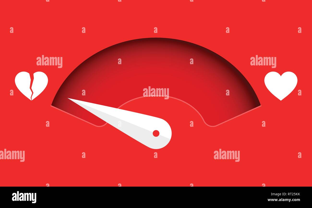 Love meter. Valentine's day card design element. - Vector Stock Vector ...