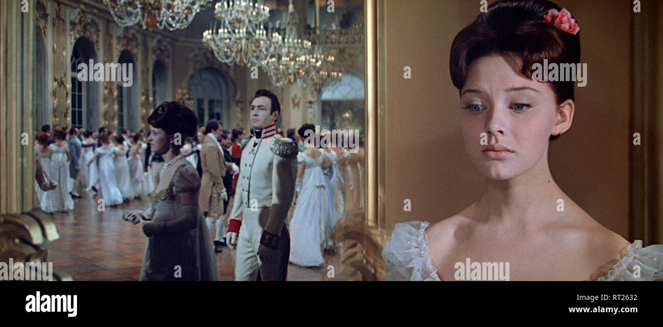 WAR AND PEACE, Vyacheslav Tikhonov (uniform, center), Lyudmila Saveleva (right), 1966. ©Janus ...