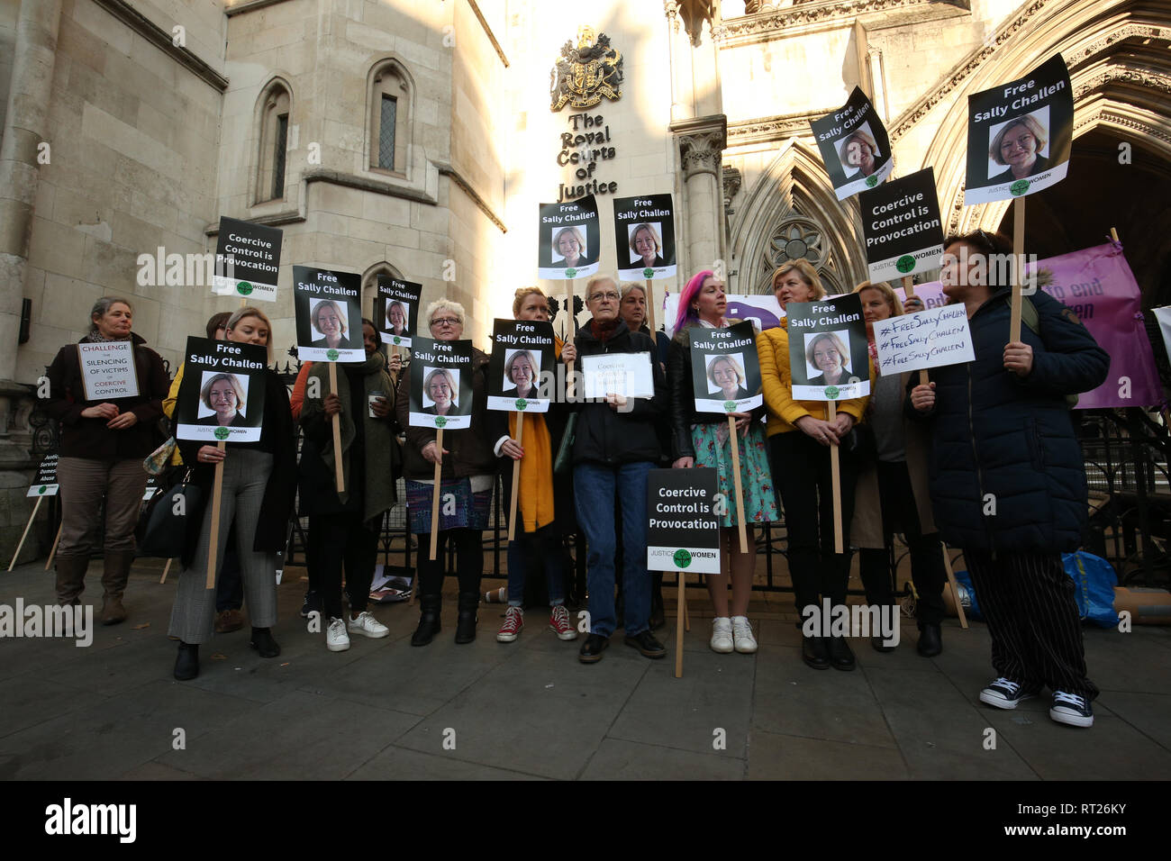 Supporters of Georgina Challen outside the Royal Courts of Justice ...