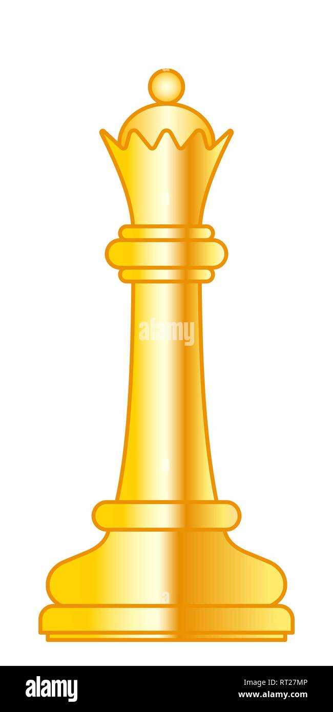 Illustration of the abstract gold chess queen piece Stock Vector Image ...