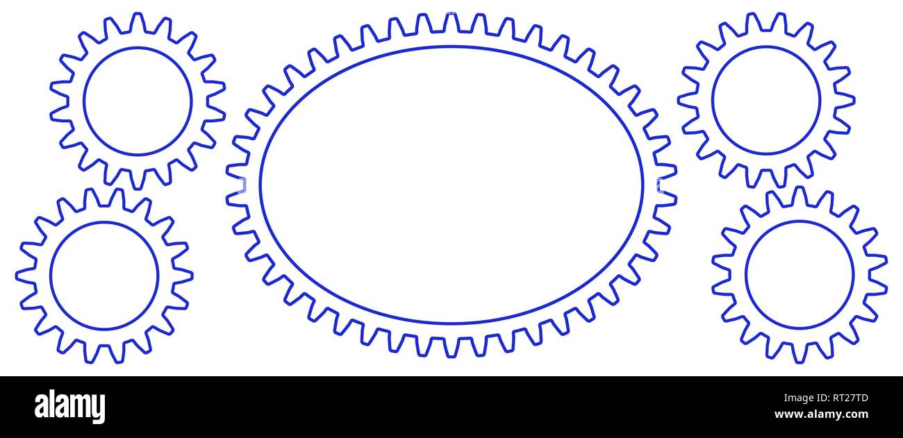 Illustration of the abstract gear border set Stock Vector Image & Art ...