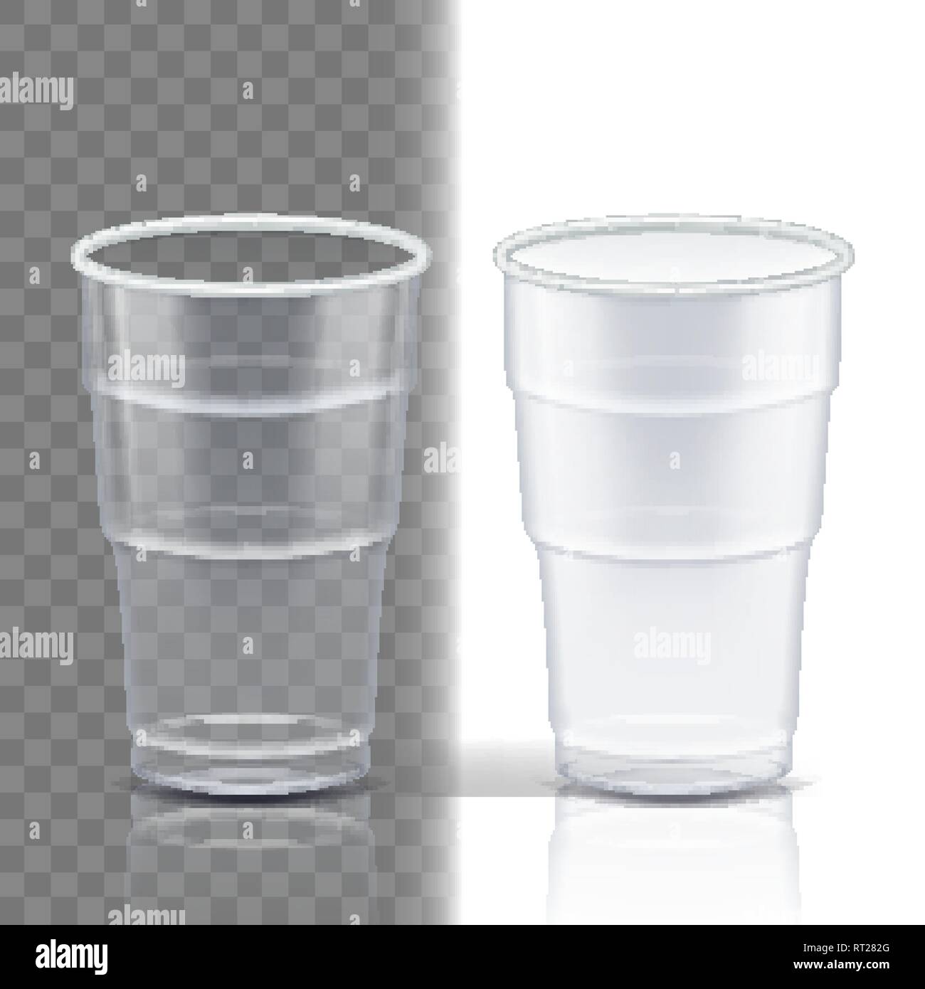 Plastic Cup Transparent Vector. Package Blank. Drink Mug. Disposable ...