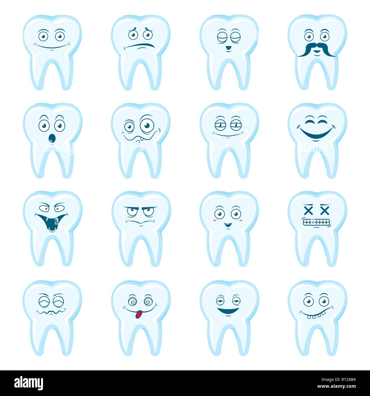 Happy teeth set. Cute tooth characters. Dental personage vector ...