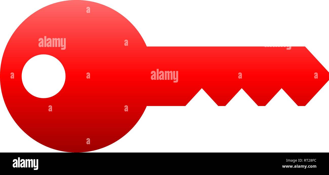 Key symbol icon - red gradient, isolated - vector illustration Stock ...