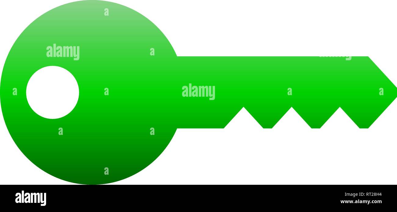 Key symbol icon - green gradient, isolated - vector illustration Stock ...