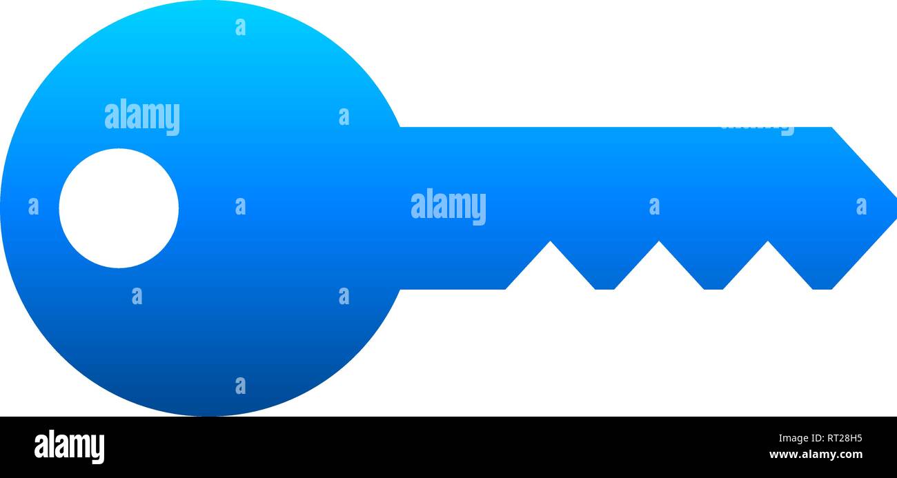 Key symbol icon - blue gradient, isolated - vector illustration Stock ...