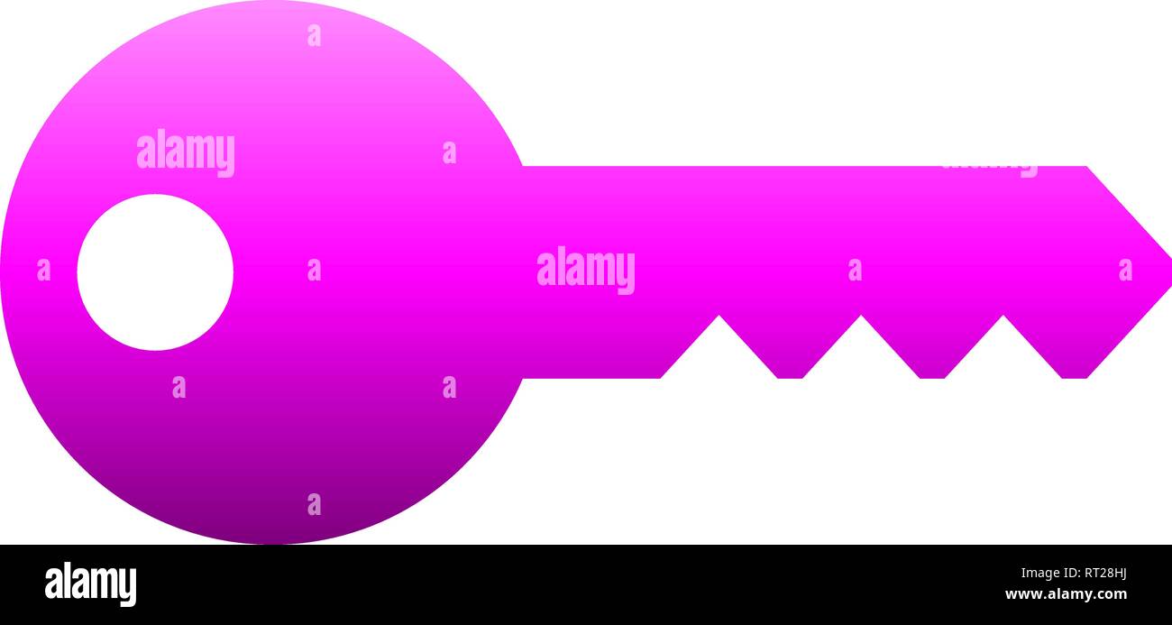 Key symbol icon - purple gradient, isolated - vector illustration Stock ...