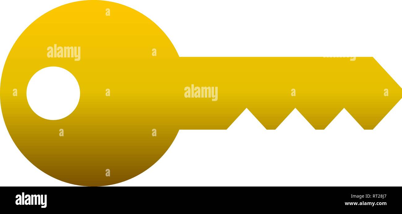 Key symbol icon - golden gradient, isolated - vector illustration Stock ...