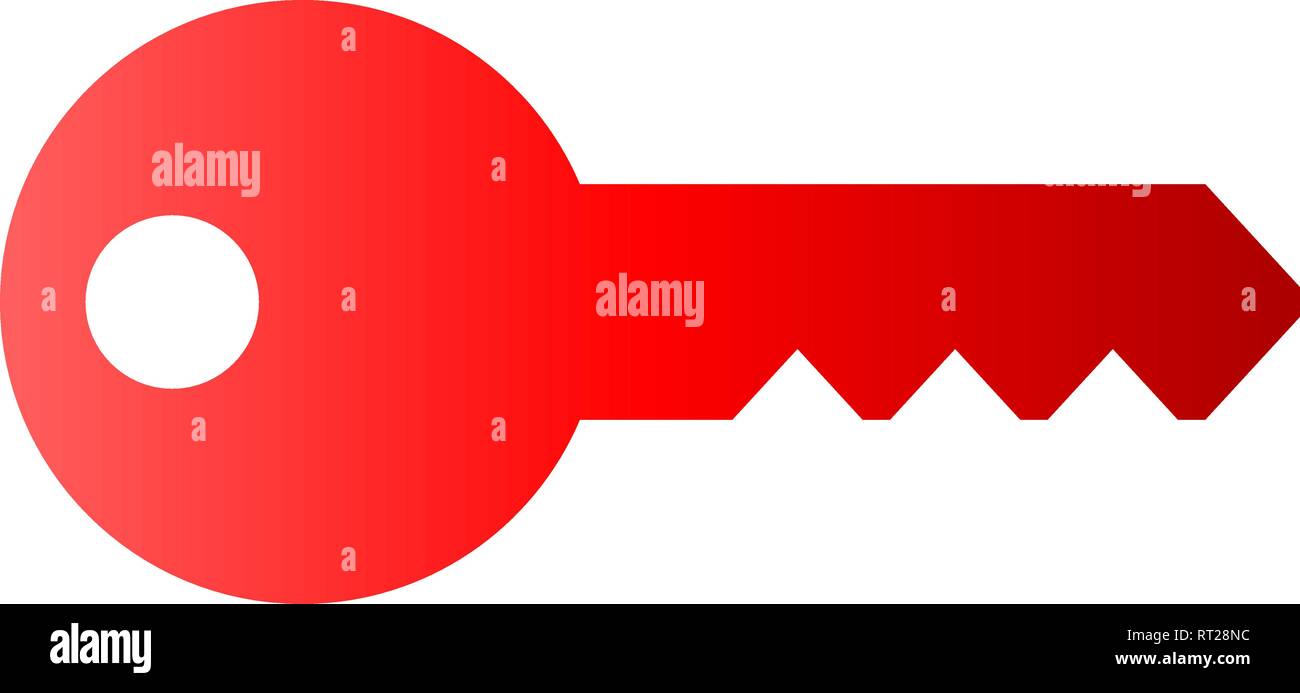 Key symbol icon - red gradient, isolated - vector illustration Stock ...