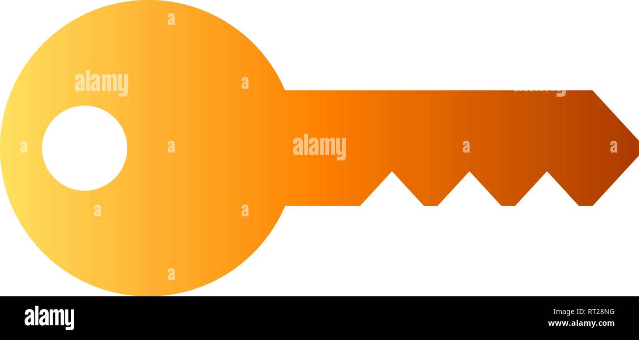 Key symbol icon - orange gradient, isolated - vector illustration Stock ...