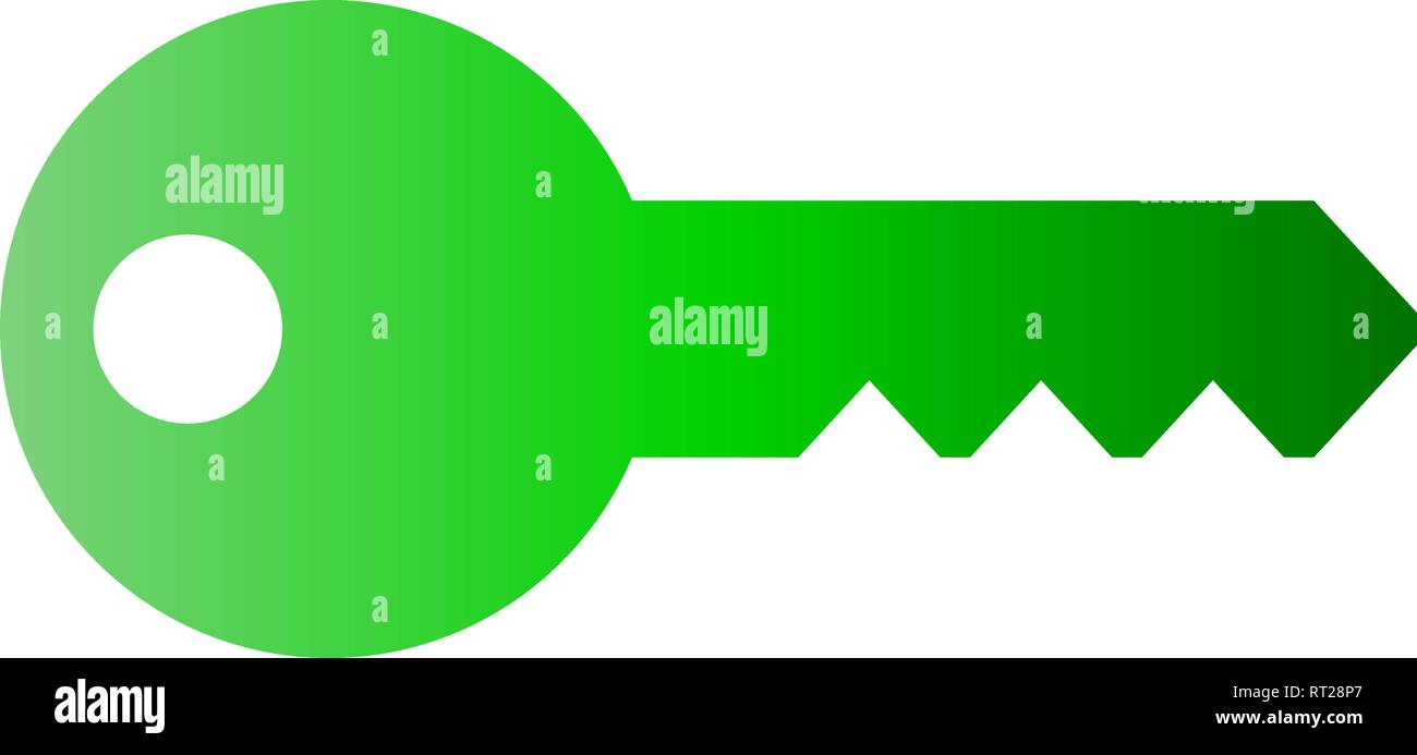 Key symbol icon - green gradient, isolated - vector illustration Stock ...