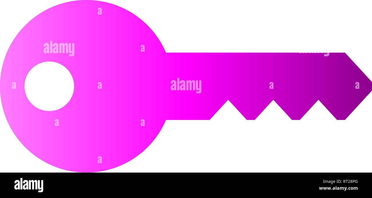 Key symbol icon - purple gradient, isolated - vector illustration Stock ...