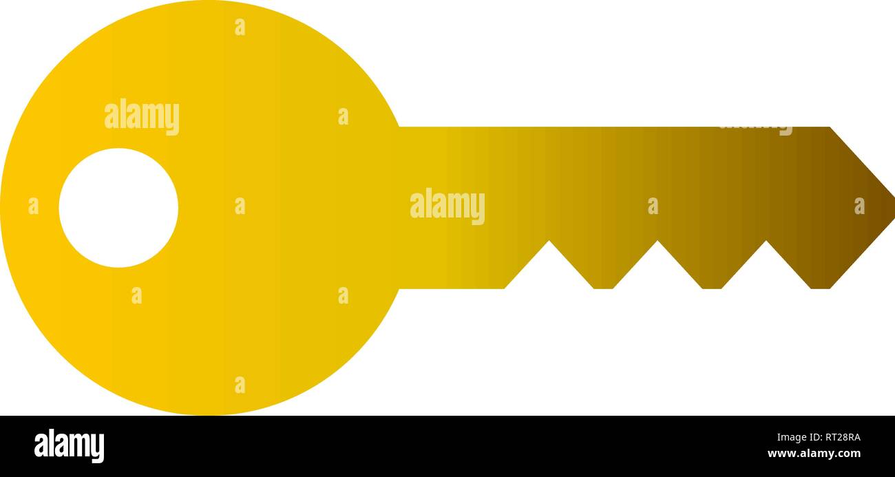 Key symbol icon - golden gradient, isolated - vector illustration Stock ...