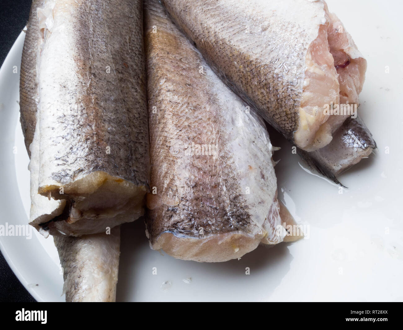 raw fish hake, healthy white fish concept Stock Photo - Alamy
