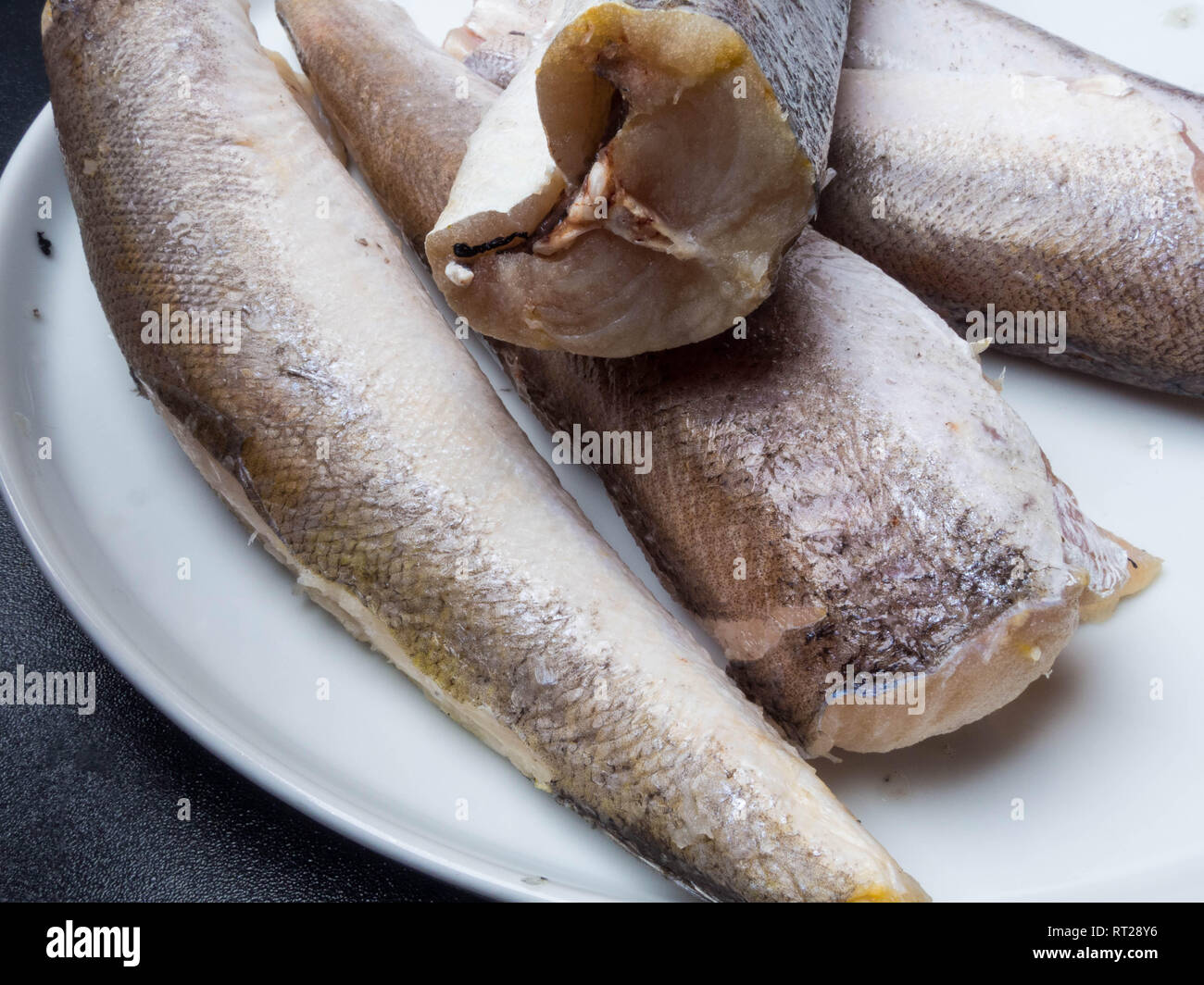 raw fish hake, healthy white fish concept Stock Photo - Alamy
