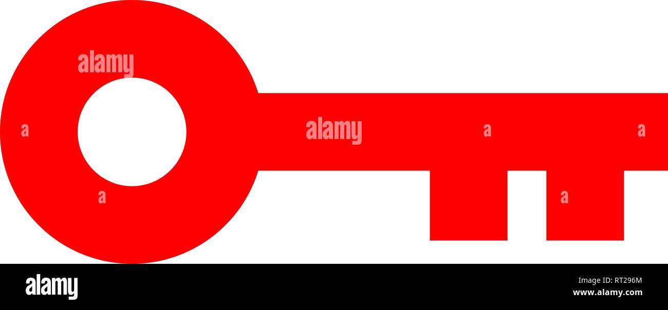 Key symbol icon - red simple, isolated - vector illustration Stock ...