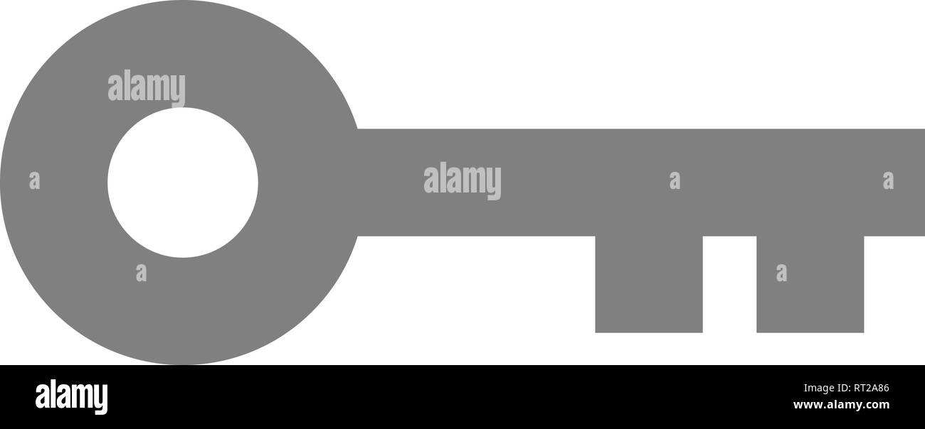 Key symbol icon - red simple, isolated - vector illustration Stock ...