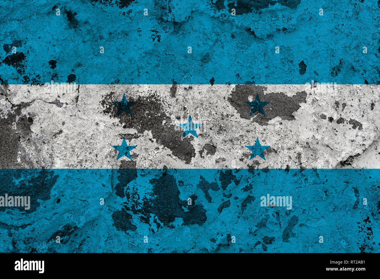 Honduras flag on old wall. Patriotic grunge background. National flag ...