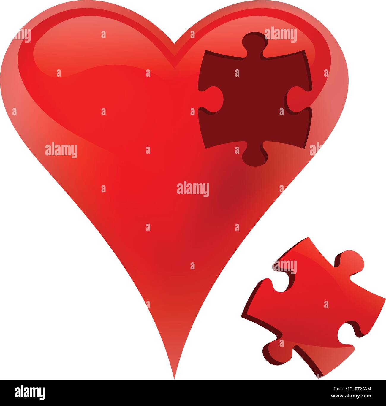 Puzzle heart. Vector illustration Stock Vector Image & Art - Alamy