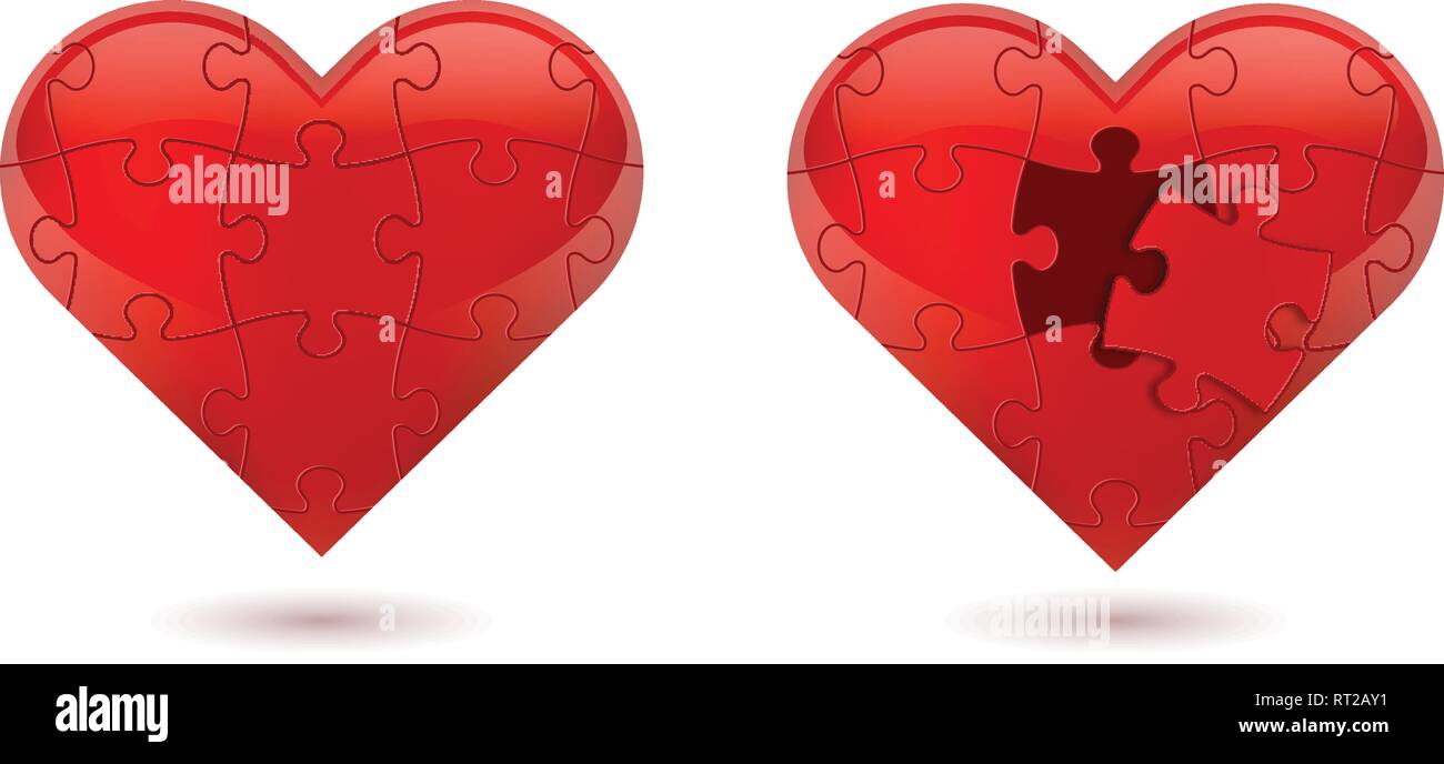 Puzzle heart. Vector illustration Stock Vector Image & Art - Alamy