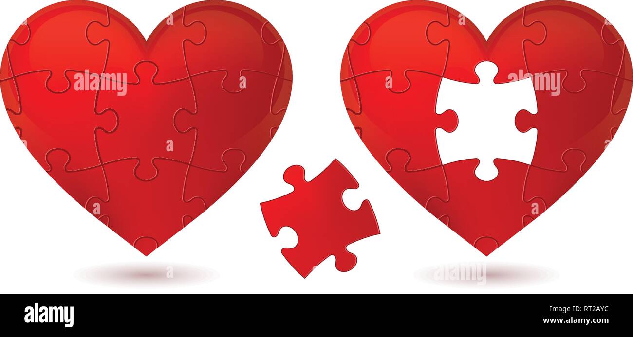Puzzle heart. Vector illustration Stock Vector Image & Art - Alamy