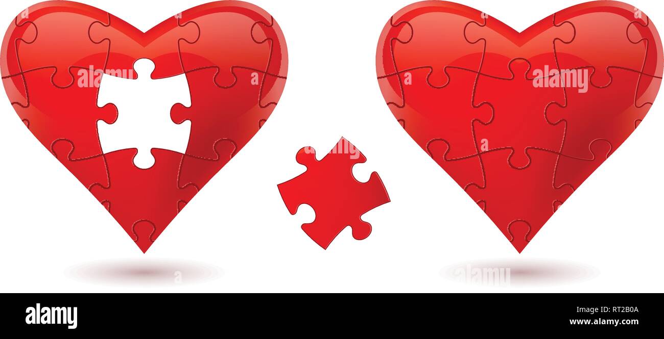 Puzzle heart. Vector illustration Stock Vector Image & Art - Alamy