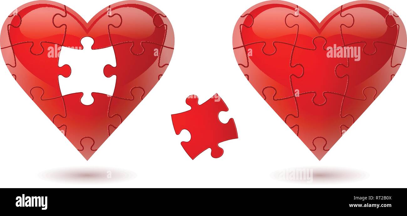 Puzzle heart. Vector illustration Stock Vector Image & Art - Alamy