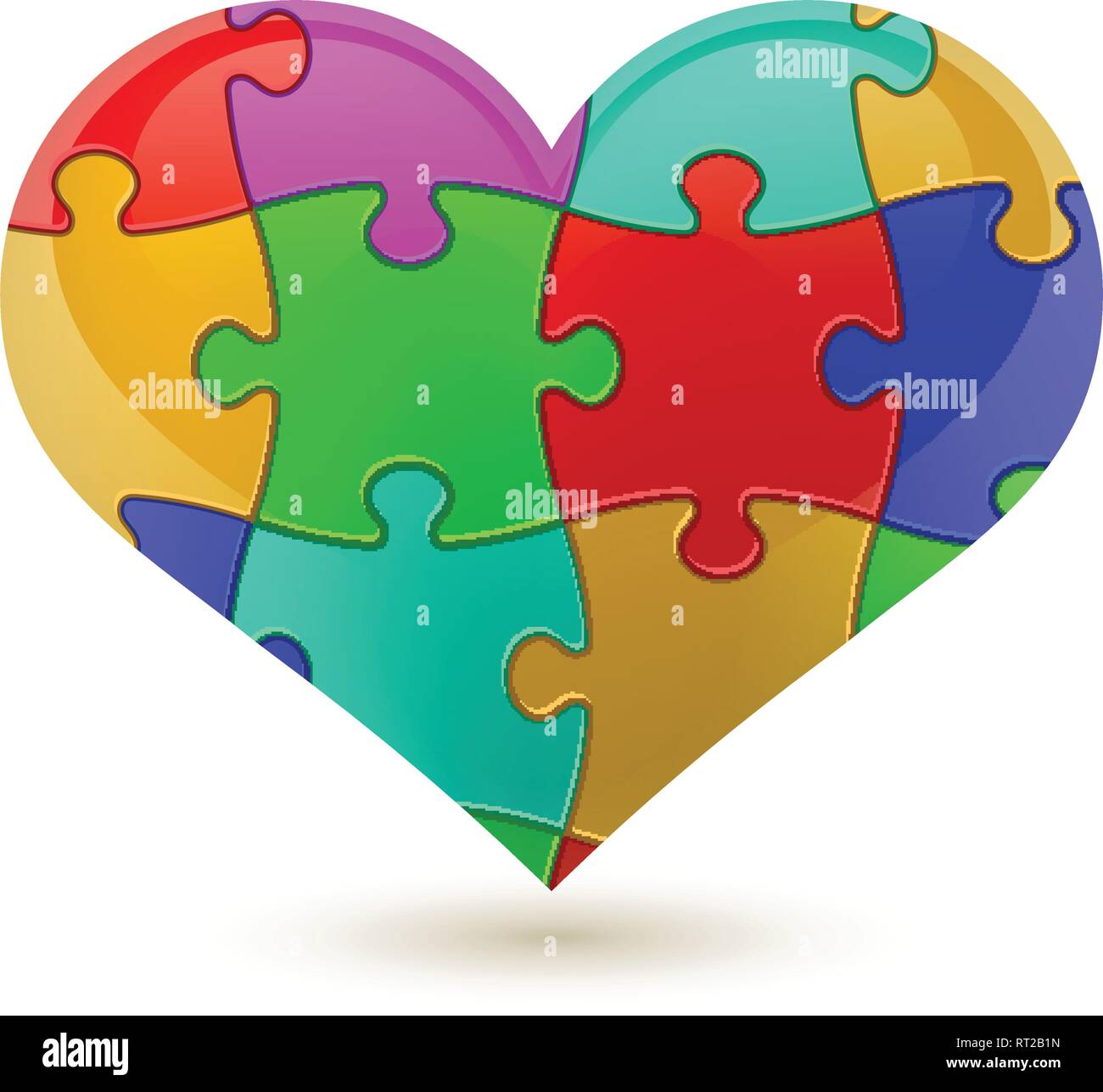 Puzzle heart. Vector illustration Stock Vector Image & Art - Alamy