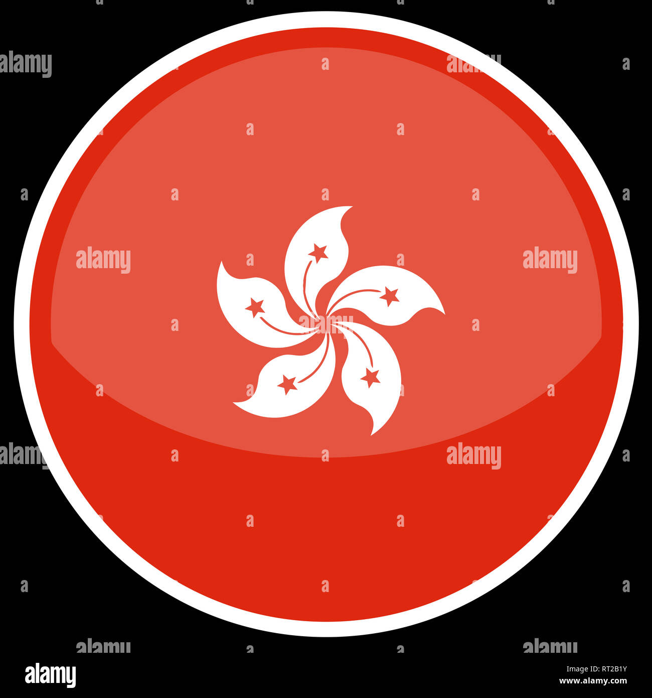 Hong kong national flag round illustration Stock Photo - Alamy