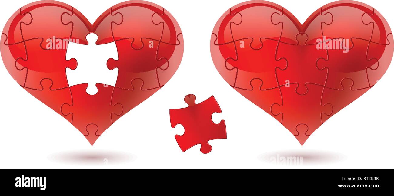 Puzzle heart. Vector illustration Stock Vector Image & Art - Alamy