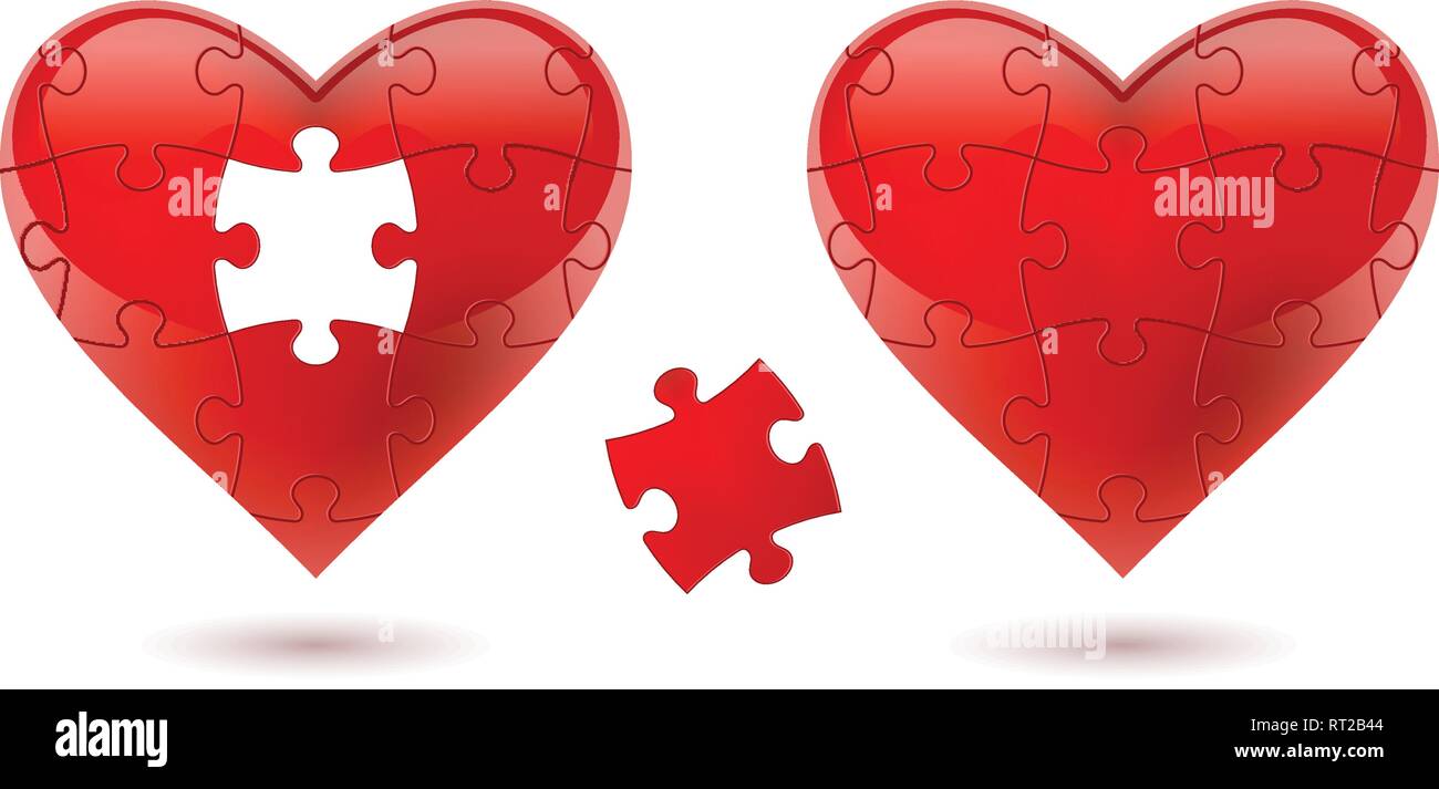 Puzzle heart. Vector illustration Stock Vector Image & Art - Alamy