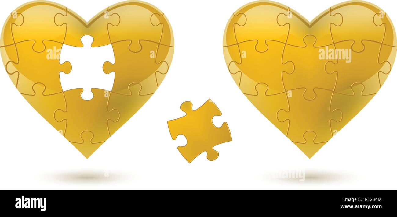 Puzzle heart. Vector illustration Stock Vector Image & Art - Alamy