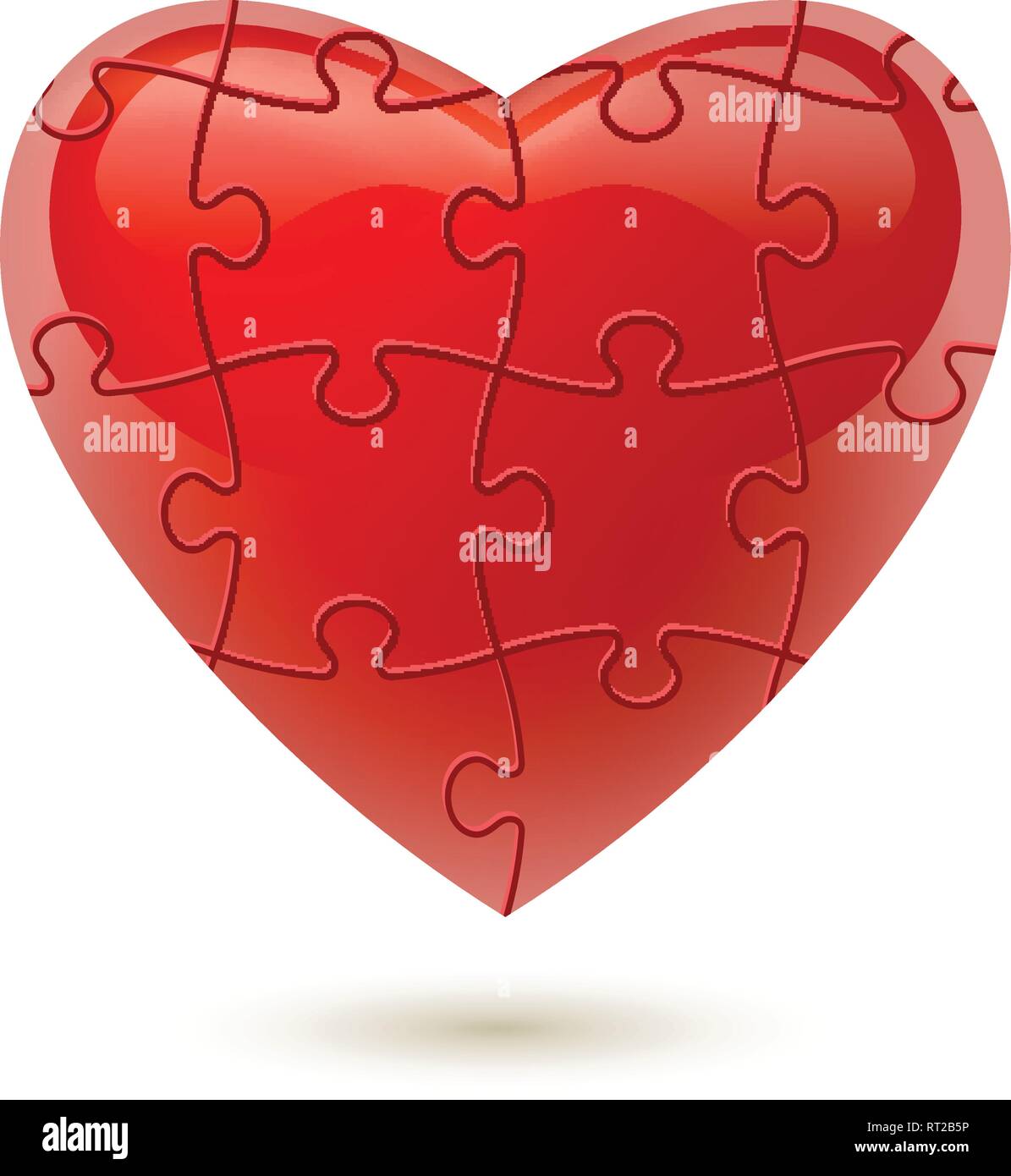 Puzzle heart. Vector illustration Stock Vector Image & Art - Alamy