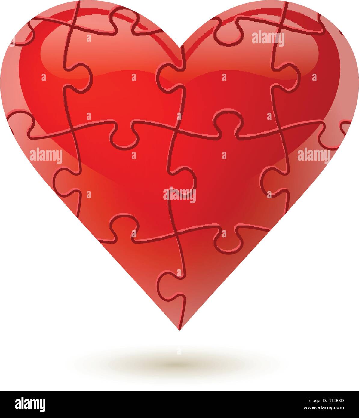Puzzle heart. Vector illustration Stock Vector Image & Art - Alamy