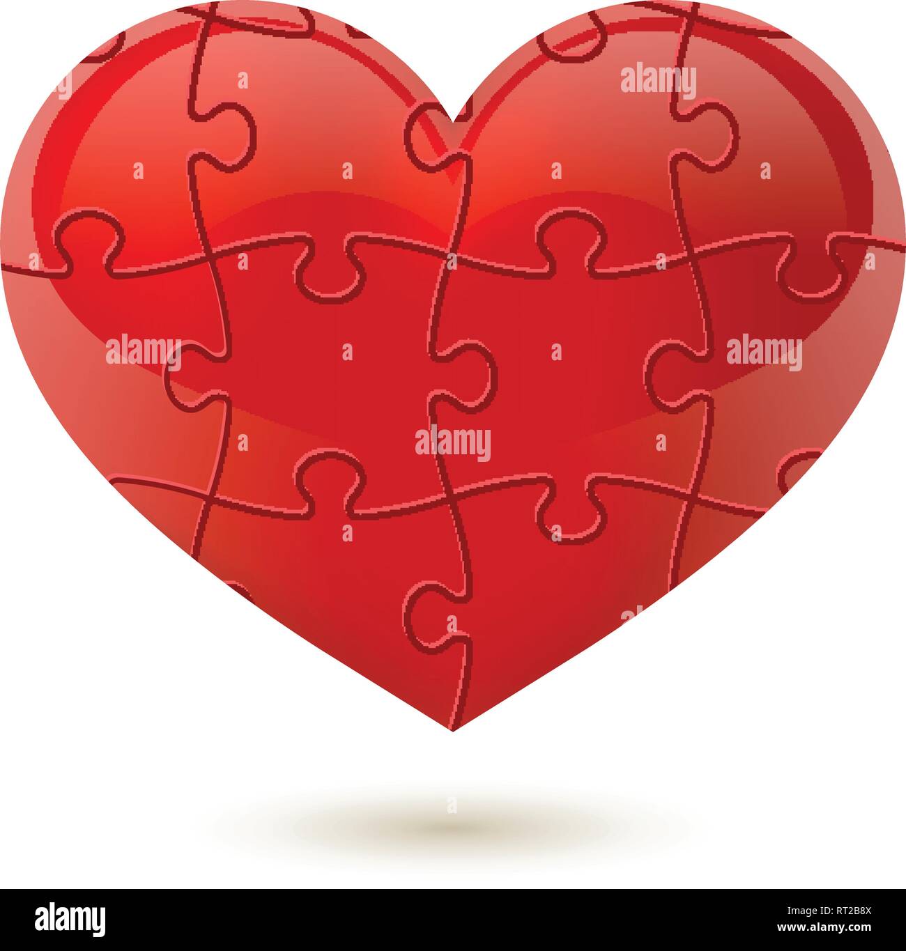 Puzzle heart. Vector illustration Stock Vector Image & Art - Alamy