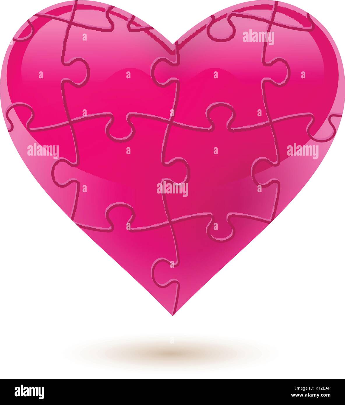 Puzzle heart. Vector illustration Stock Vector Image & Art - Alamy