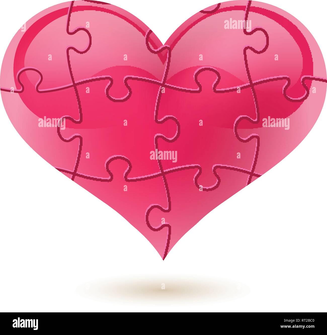 Puzzle heart. Vector illustration Stock Vector Image & Art - Alamy
