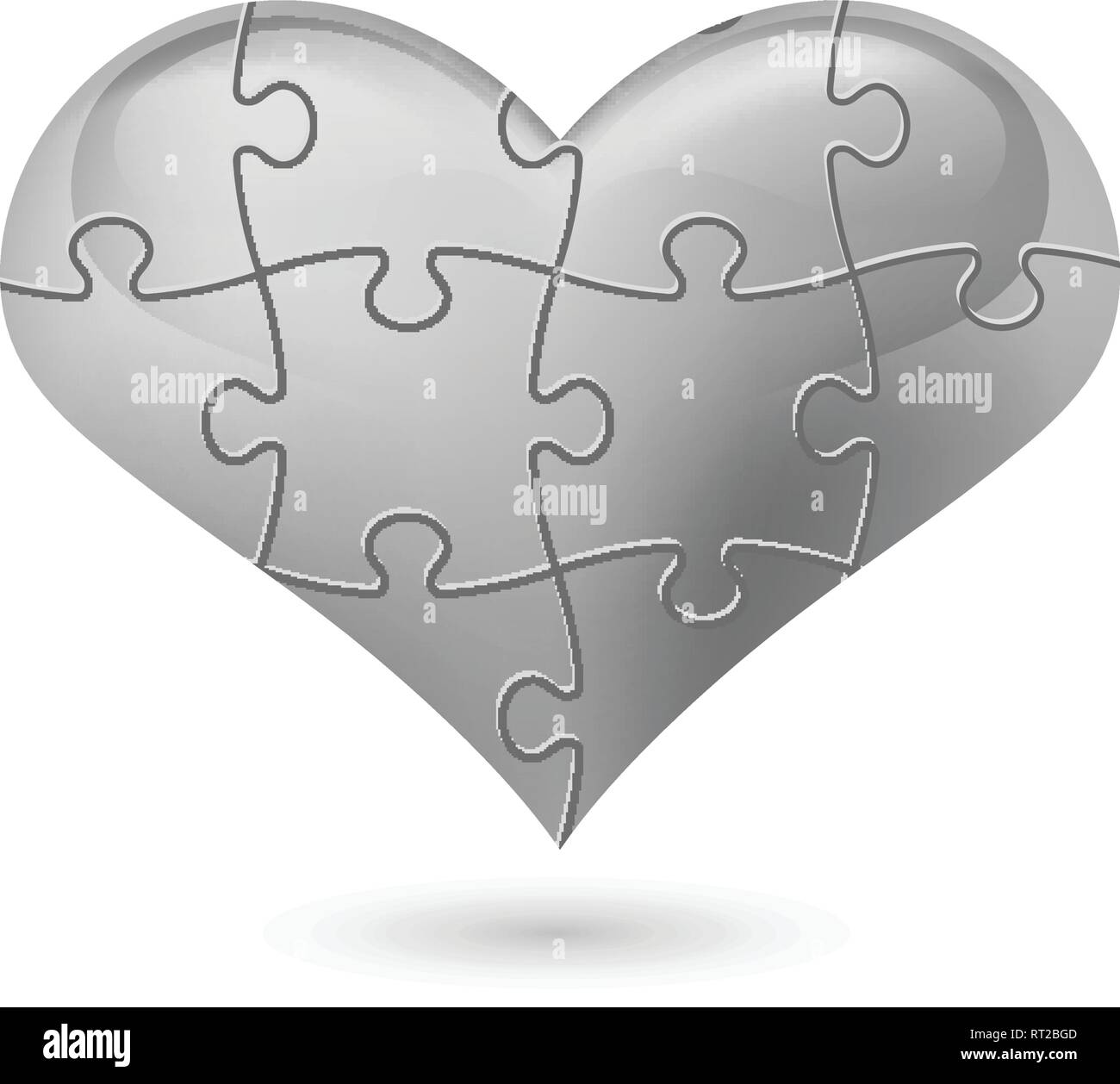 Puzzle heart. Vector illustration Stock Vector Image & Art - Alamy