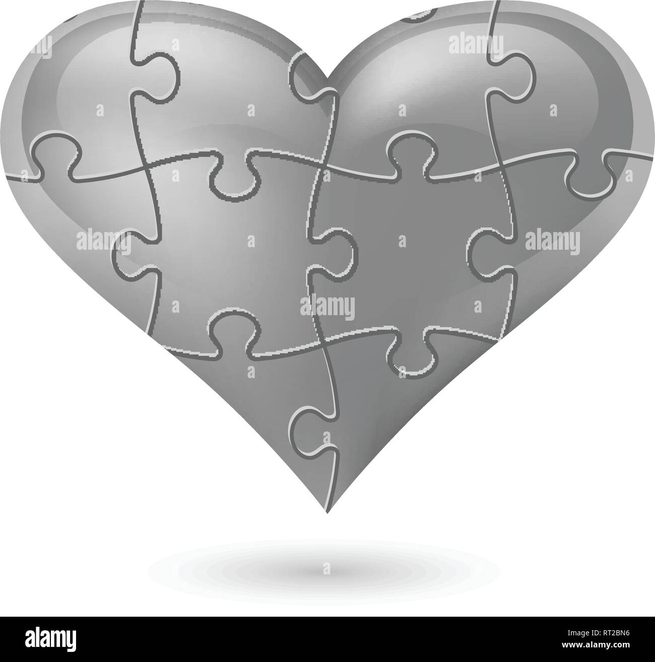 Puzzle heart. Vector illustration Stock Vector Image & Art - Alamy
