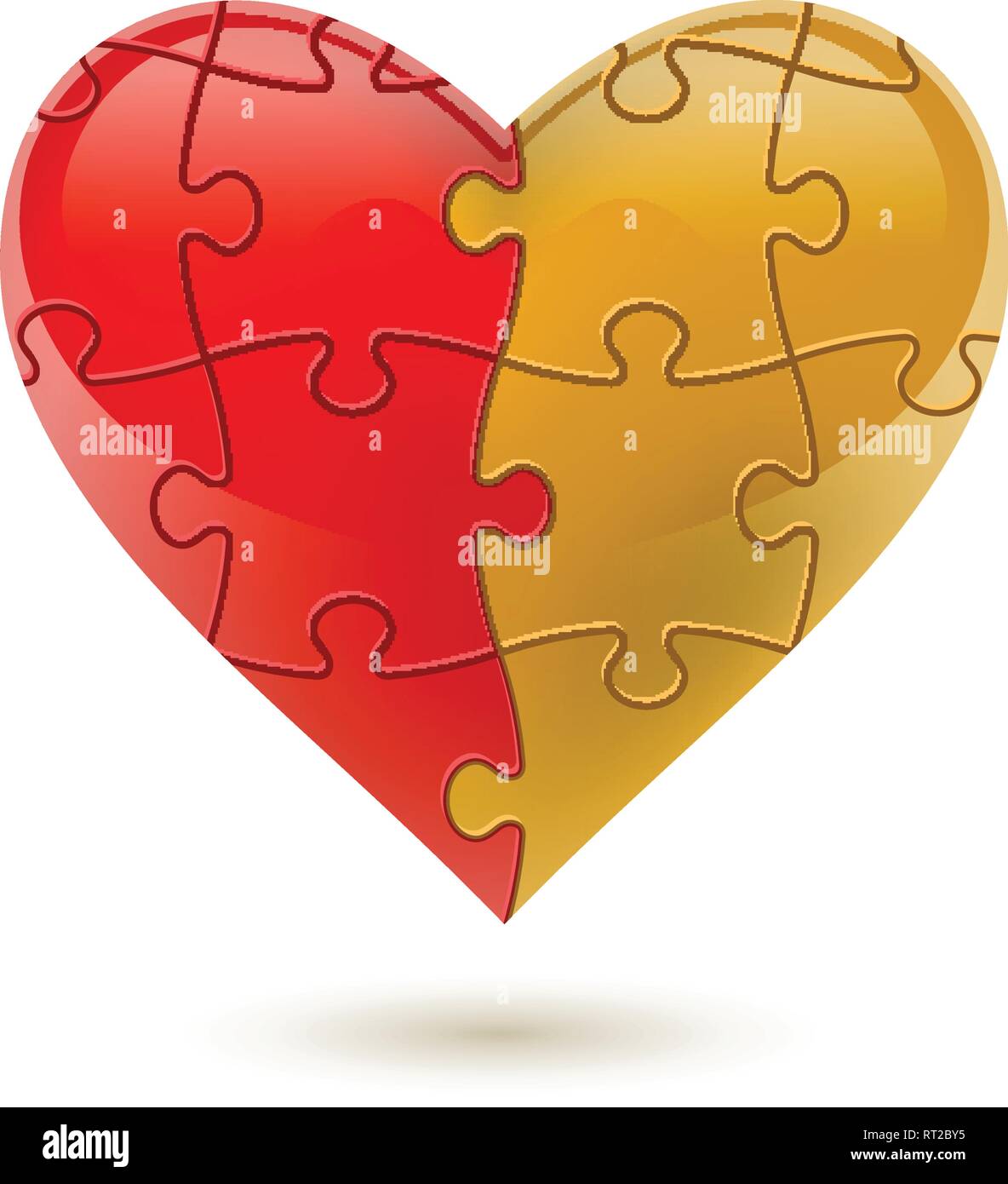 Puzzle heart. Vector illustration Stock Vector Image & Art - Alamy