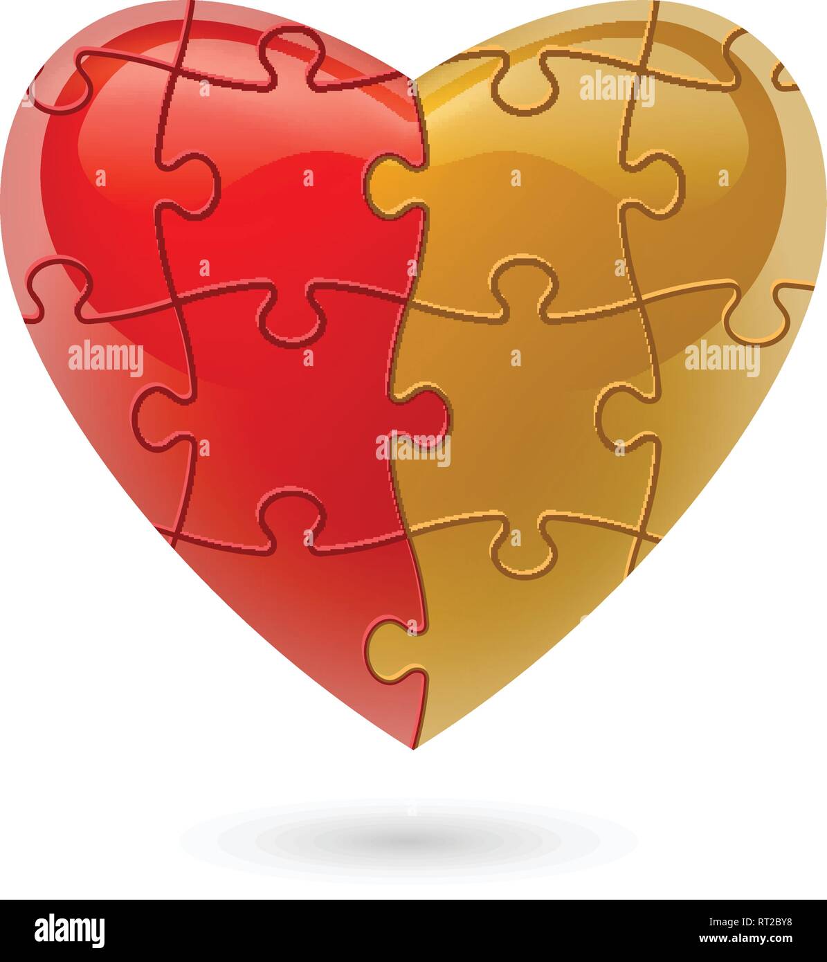 Puzzle heart. Vector illustration Stock Vector Image & Art - Alamy